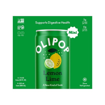 Olipop Lemon Lime Prebiotic Soda - 4ct/7.5 Fl Oz : Target
