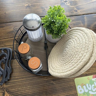 Divided Turntable Black Wire With Natural Wood - Brightroom™ : Target