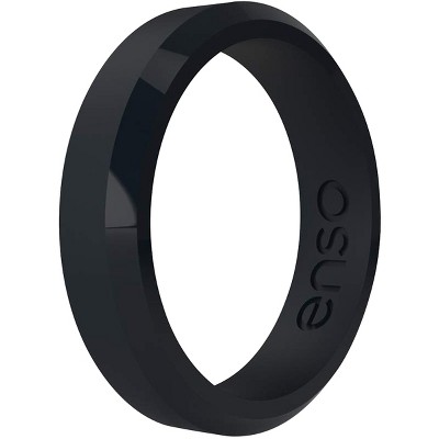 Enso Rings Thin Bevel Series Silicone Ring - Obsidian - 10 : Target