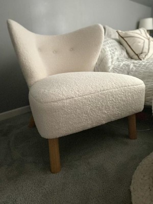 Sculpted Faux Shearling Accent Chair Cream - Threshold™ Designed With ...
