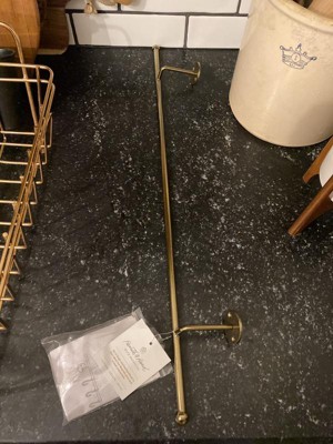 36" Modern Trim Metal S-hook Wall Rack Brass Finish - Hearth & Hand ...