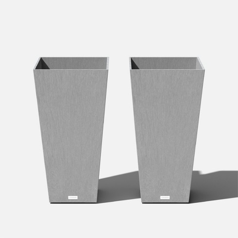 Veradek Pure Series Midland 30" Plastic Planter 2-pack Gray : Target