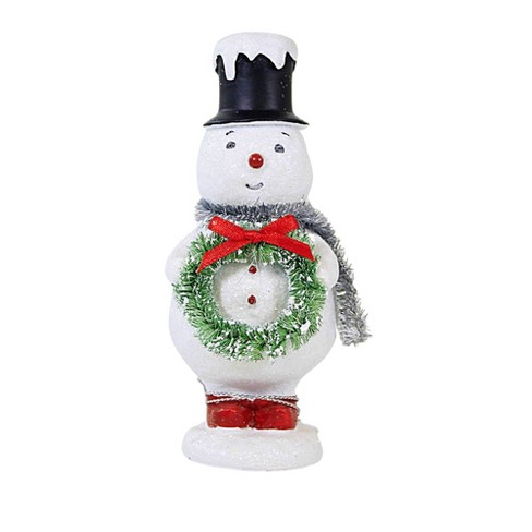 Ganz 4.75 In Vintage-looking Snowman Figurine Top Hat Tinsel Scarf ...