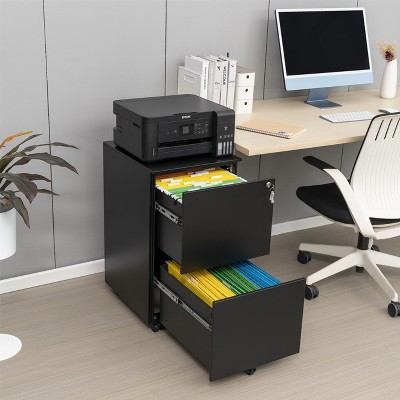 Xiyuyeu 2-drawer Mobile File Cabinet With Lockable Drawers, Under Desk ...