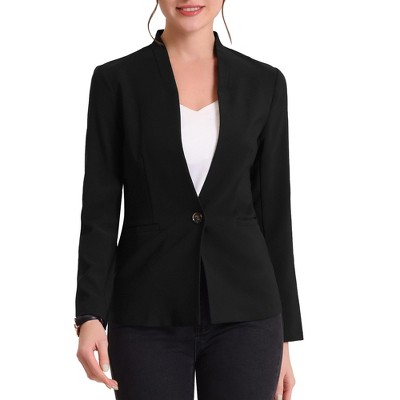 Allegra K Women's Vintage Ruffle Hem Belted Notched Lapel Office Work ...