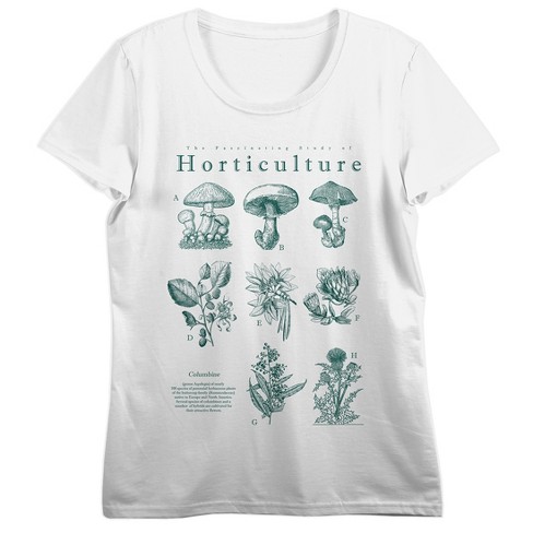 The Fascinating Study Of Horticulture Plant Grid Crew Neck Short Sleeve ...