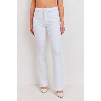 Women's High Rise Skinny Flare Jeans - Just Black Denim 14 : Target