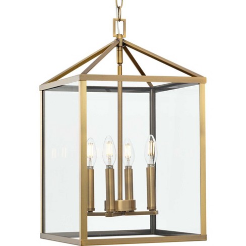 Progress Lighting Hillcrest 4-light Foyer Light, Vintage Brass, Clear ...