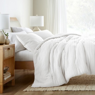 Waffle Textured Comforter Set All Season Down-alternative Ultra Soft ...