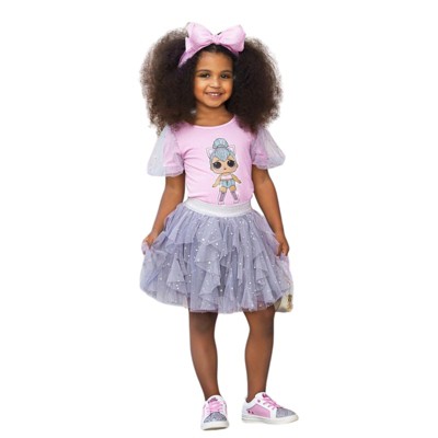 L.o.l. Surprise! X Mia Belle Girls Kitty Queen Sparkle Tulle Skirt Set ...