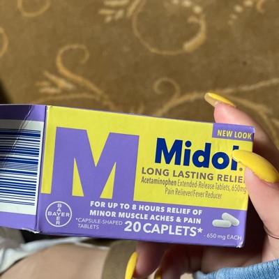 Midol Menstrual Relief Long Lasting Pain Reliever Caplets With ...