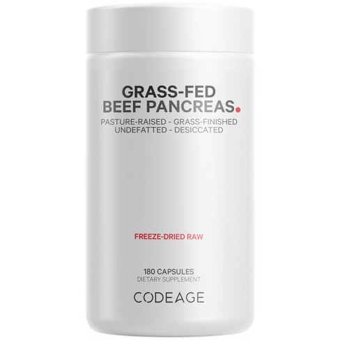 Codeage Grass-fed Beef Pancreas, Grass-finished, Pasture-raised, Non ...