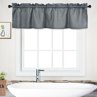 Waterproof Waffle Weave Textured Kitchen Valances for Windows 60"x15 ...