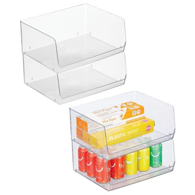 Mdesign Linus Plastic Kitchen Food Storage Organizer Bin With Handles ...