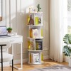 Vecelo Rotating Bookshelf 4 Tier Standing Bookcase, White : Target