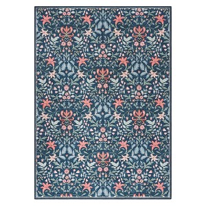EVERWASH Haven Vintage Floral Washable Area Rug, Blue, 5'X7' : Target