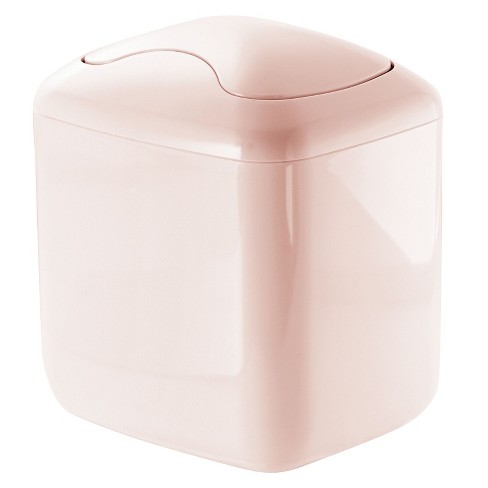 Mdesign Plastic Mini Bathroom Wastebasket Trash Can With Swing Lid ...