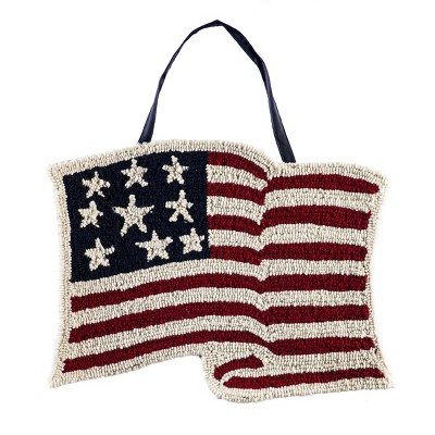 Evergreen American Flag Hooked Door Decor : Target