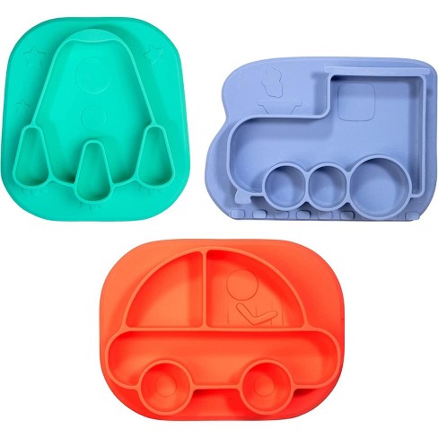 Bentology Sili-plate Silicone Plate Set - 3 Pack Fun Flexible Silicone ...