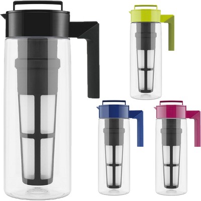 Takeya 2-Quart Tritan Plastic Flash Chill Iced Tea Maker with Mesh Tea ...