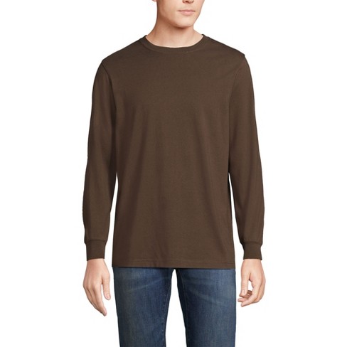Lands' End Men's Tall Super-t Long Sleeve T-shirt - 2x Large Tall - Rich Coffee : Target