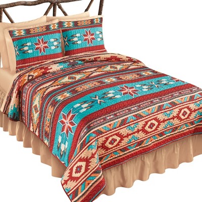 Collections Etc Reversible Southwest Geometric Aztec Quilt King Multi ...