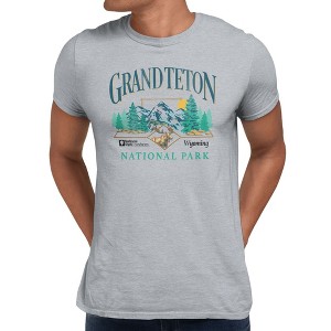 National Park Foundation Men's Grand Teton Wyoming T Shirt - Sport Grey ...