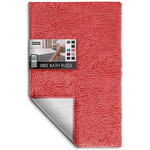 Hearth & Harbor Bathroom Rugs, Chenille Bath Mat - Rose Bath Rug, 20x32 ...