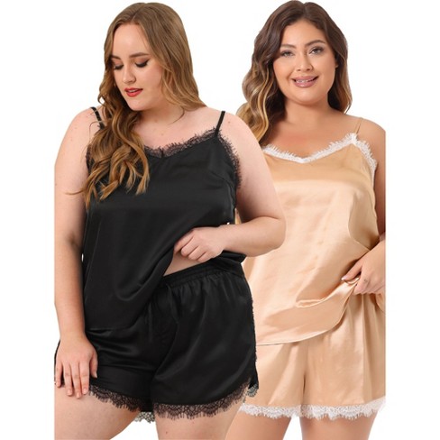 Agnes Orinda Women's Plus Size Lace Panel Sleeveless Elastic Waist ...