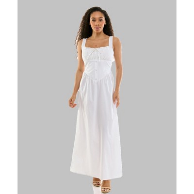 Derek Heart Junior Girls Poplin Sleeveless Drop V Waist Maxi Dress ...