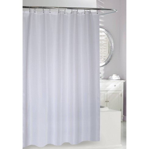Basketweave Shower Curtain White - Moda At Home: Polyester Fabric ...