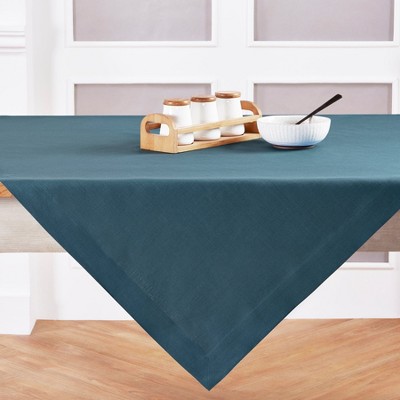 Solino Home Linen Table Throw Peacock Blue 52 X 52 Inches | Fete : Target