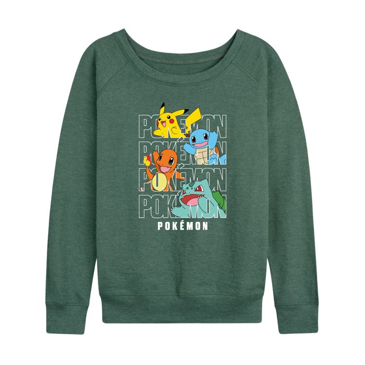 Women's Pokémon Stacked Logo Pikachu And Friends Lightweight French ...