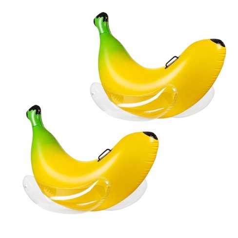 Zone Tech Inflatable Banana Shaped Pool Float Rocker And Lounge 1-2 ...