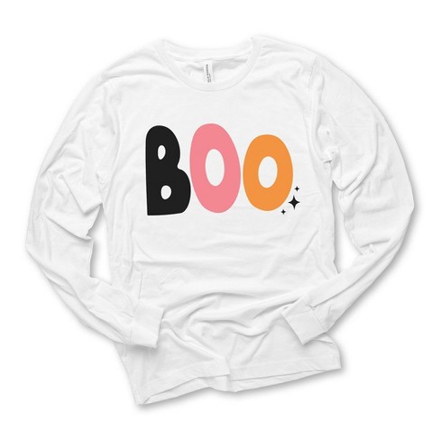 Simply Sage Market Women's Boo Colorful Stars Long Sleeve Graphic Tee ...