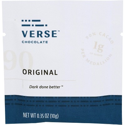 Verse Chocolate Original 90% Dark Chocolate - Case Of 30 - 0.35 Oz : Target