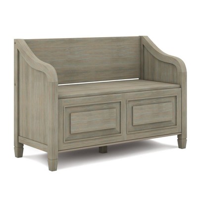 48" Open Top Storage Bench With Shoe Shelf Gray Wash - Saracina Home ...