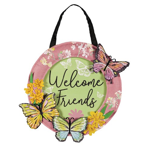 Welcome Friends Butterfly Door Decor : Target