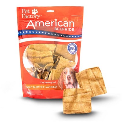 Pet Factory American Beefhide Chips Peanut Butter Flavored - 22oz : Target