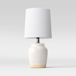 Linen Textured Ceramic Small Lamp Base Dark Blue - Threshold™ : Target