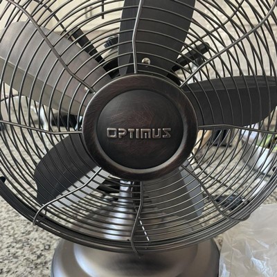 Optimus 12 In. Retro Oscillating Table Fan With Oil Rubbed Bronze ...
