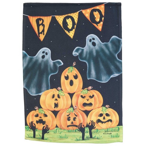 Magnolia Garden Boo Ghosts Jack-o-lanterns 13 X 18 Inch Polyester ...
