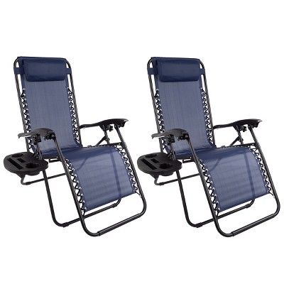 Caravan Canopy Infinity Zero Gravity Steel Frame Patio Deck Chair (2 ...