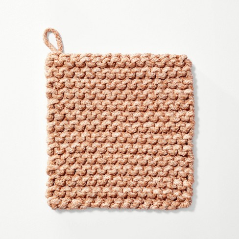 7" Rope Trivet Marled Terracotta Orange - Figmint™: Reversible Woven ...