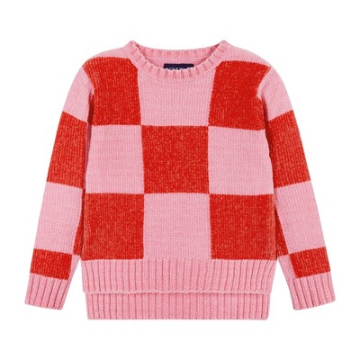 Andy & Evan Kids Girls Pink Checker Chenille Sweater In Green, Size 16 ...