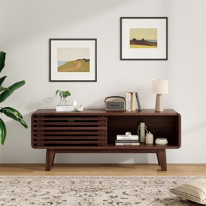 TV Stand Entertainment Center with Storage Cabinet And Sliding Door ...