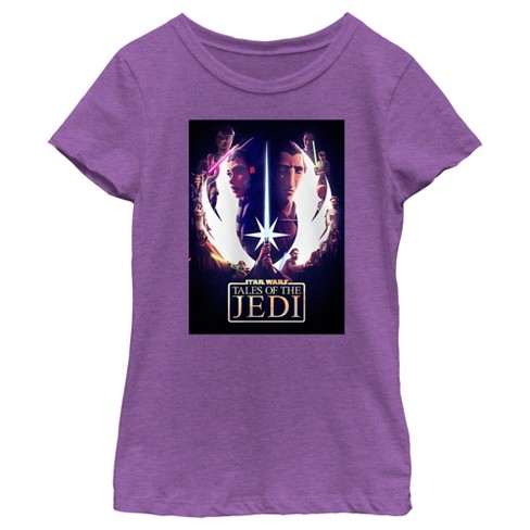 Girl's Star Wars: Tales Of The Jedi Epic Poster T-shirt - Purple Berry ...