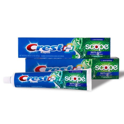 Crest + Scope Outlast Complete Whitening Toothpaste - Mint - 5.4oz/2pk ...