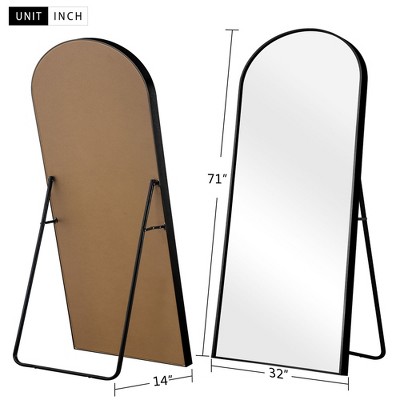 Neutypechic Modern Metal Framed Arched Full Length Mirror Free Standing ...