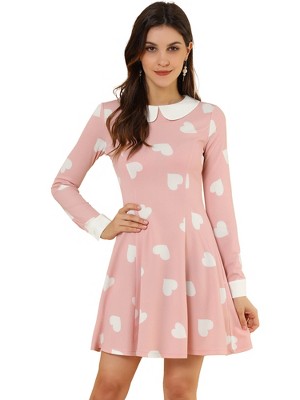 Allegra K Women's Elegant Ruffle Crew Neck Formal Elegant Mini Floral ...